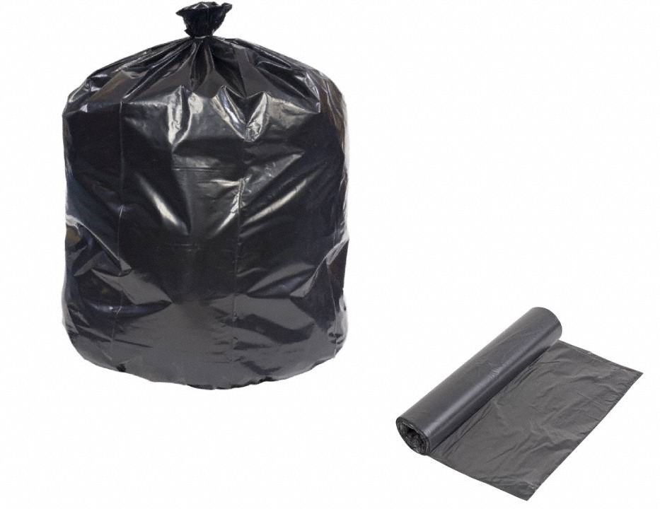 GRAINGER, 45 gal Capacity, 65 lb Max. Load, Recycled Trash Bags ...