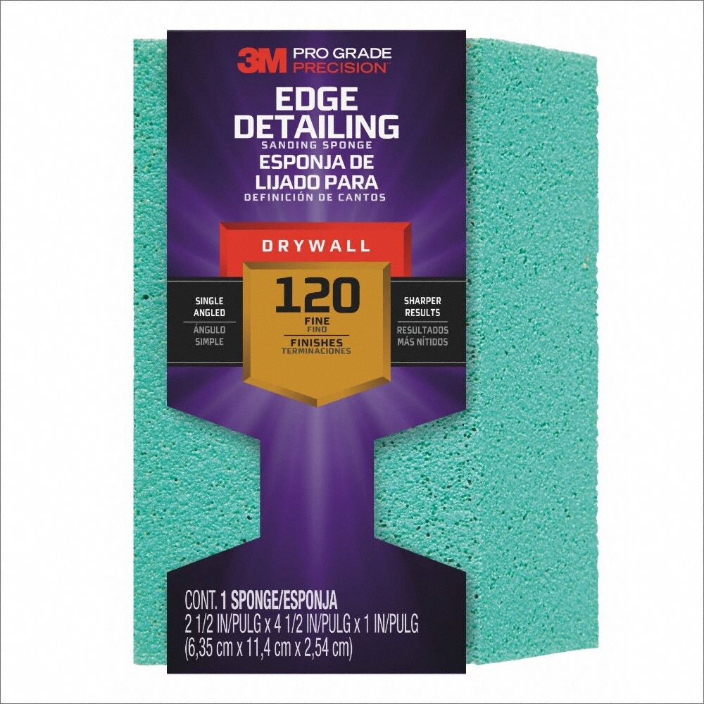 3M 2 1 2 In W X 4 1 2 In L X 1 In T Aluminum Oxide Sanding Sponge