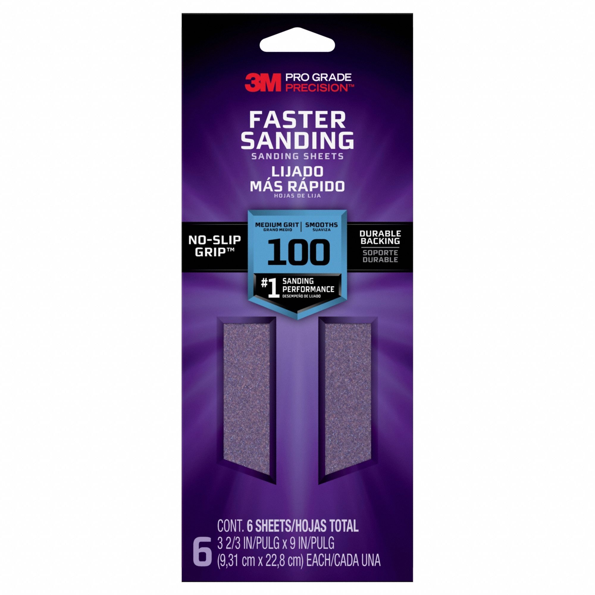 3M, 3 11/16 in W x 9 in L, Ceramic, Sandpaper Sheet - 804CT3|127100PGP ...