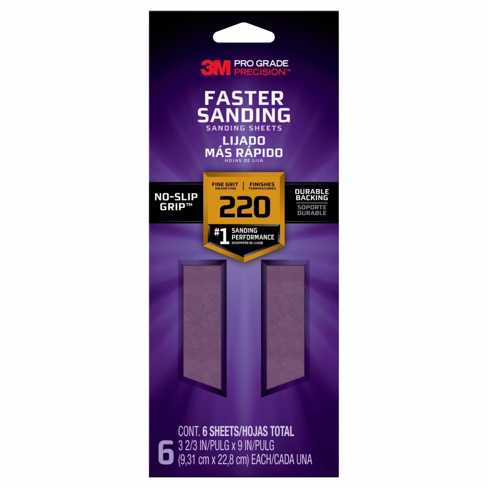 3M, 3 11/16 in W x 9 in L, Ceramic, Sandpaper Sheet - 804CT7|127220PGP ...