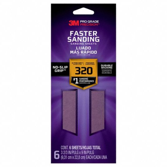 3M, 3 11/16 in W x 9 in L, Ceramic, Sandpaper Sheet - 804CT8|127320PGP ...