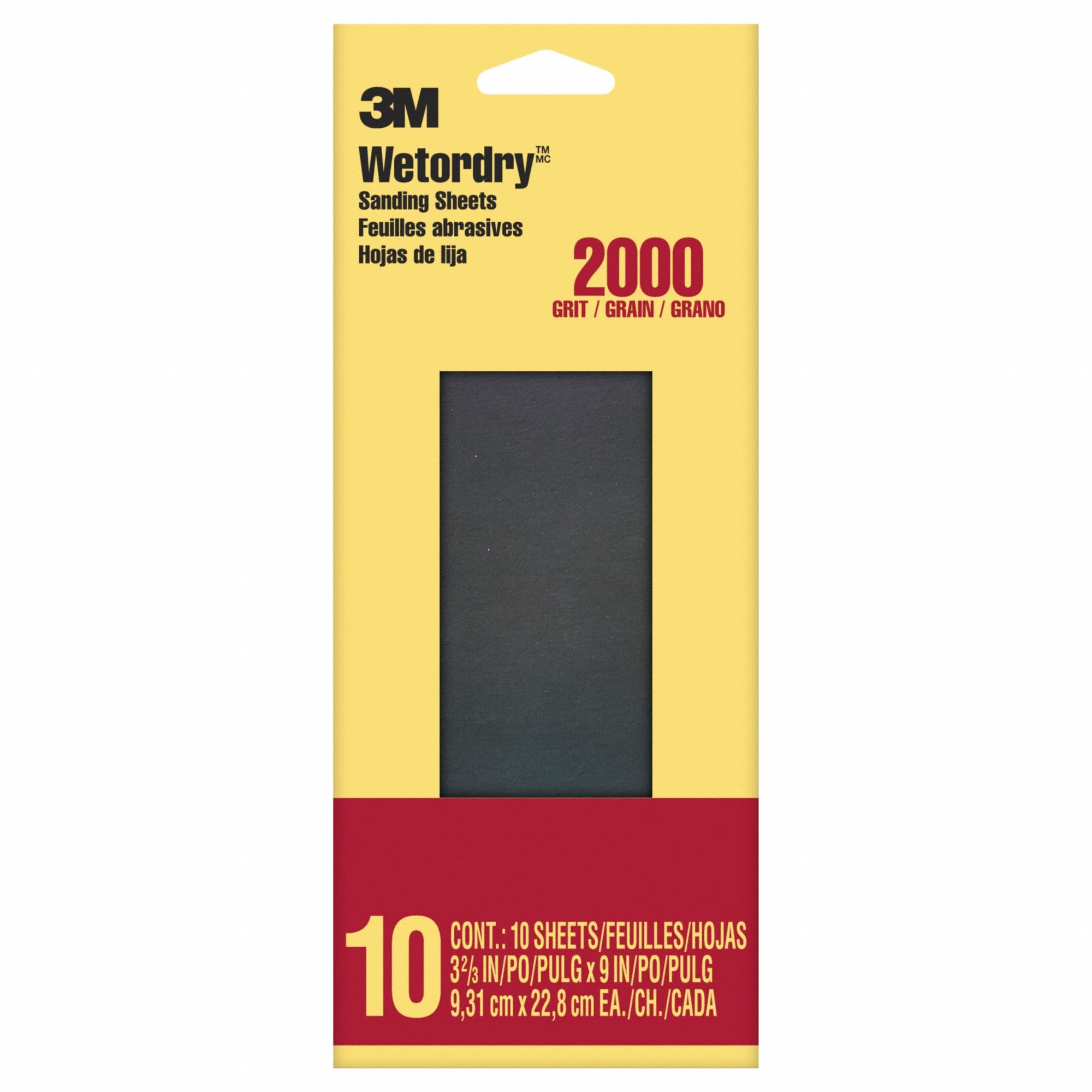 3M, 3 11/16 in W x 9 in L, Silicon Carbide, Sandpaper Sheet - 804CW1 ...