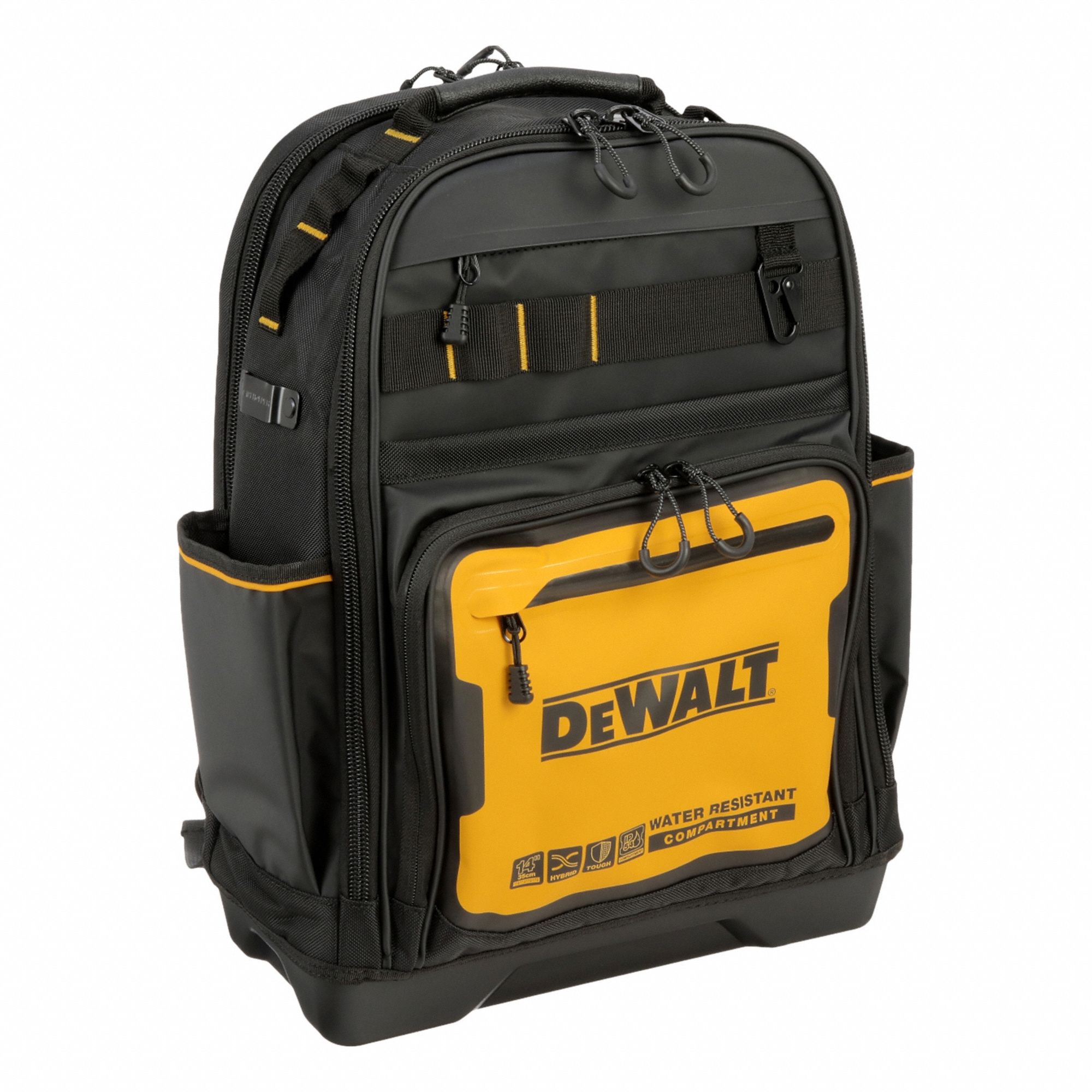 DEWALT, 13 3/4 in W 7 3/4 in D 18 3/4 in H, Yellow, Tool Backpack ...