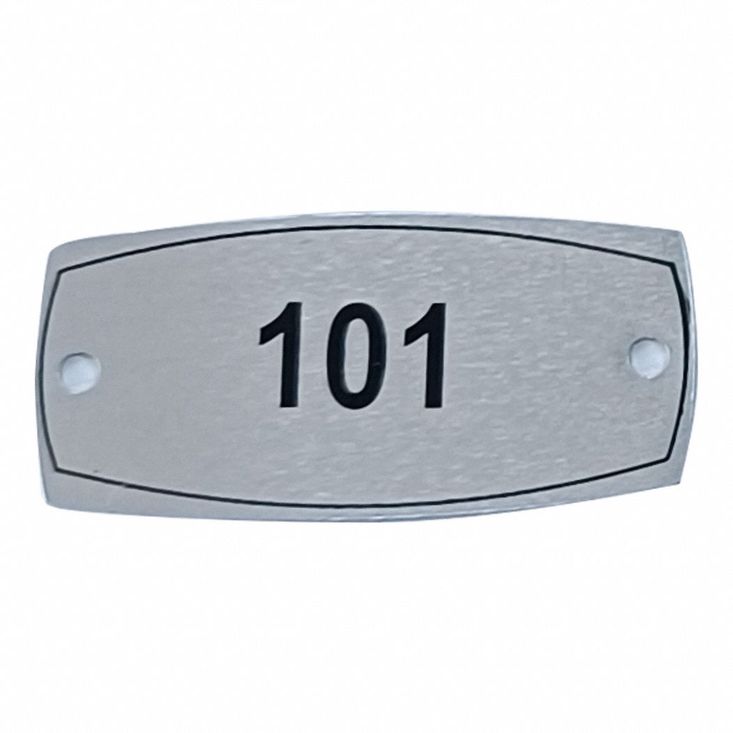 2 1/4 in x 1 in, 1 Plates, Locker Number Plate - 804UN3|804UN3 - Grainger