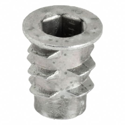 M4-0.70 Int Thrd Sz, 10 mm Overall Lg, Hex Drive Threaded Insert ...