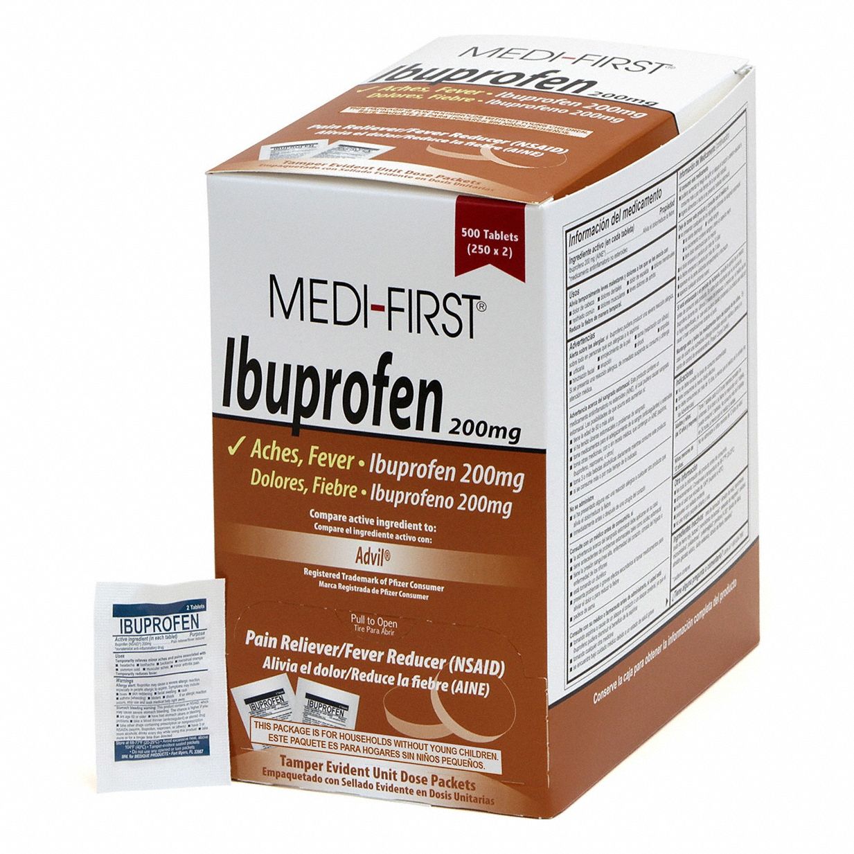 MEDI-FIRST, Ibuprofen, 200 mg, Pain Relief - 3NNW8|80813 - Grainger