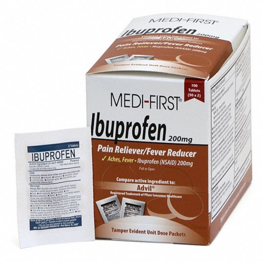 MEDI-FIRST, Ibuprofen, 200 mg, Pain Relief - 3NNW6|80833 - Grainger
