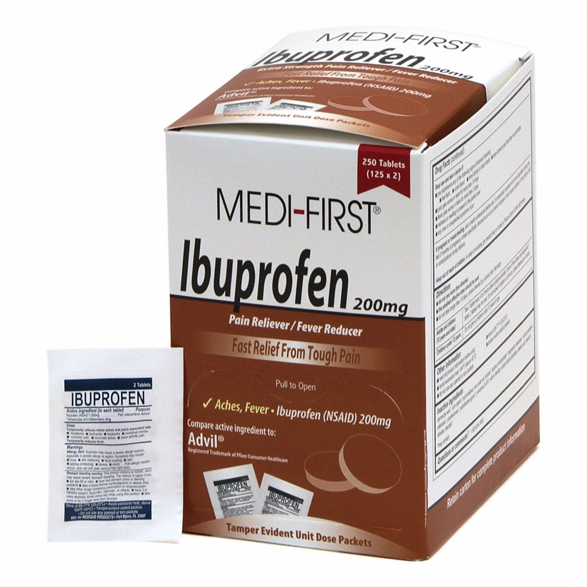 MEDI-FIRST, Ibuprofen, 200 mg, Pain Relief - 3NNW7|80848 - Grainger