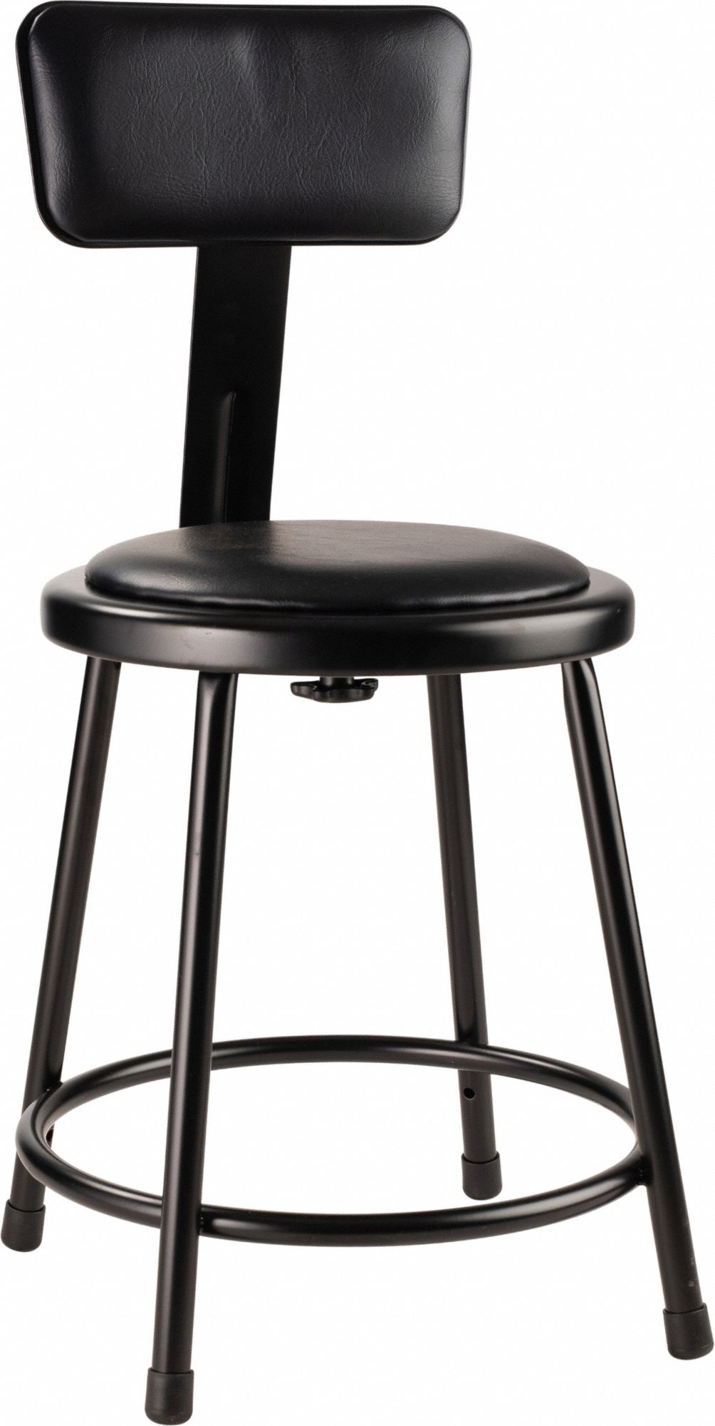 NATIONAL PUBLIC SEATING, 31 in Overall Ht, 14 in Seat Wd, Black Vinyl ...