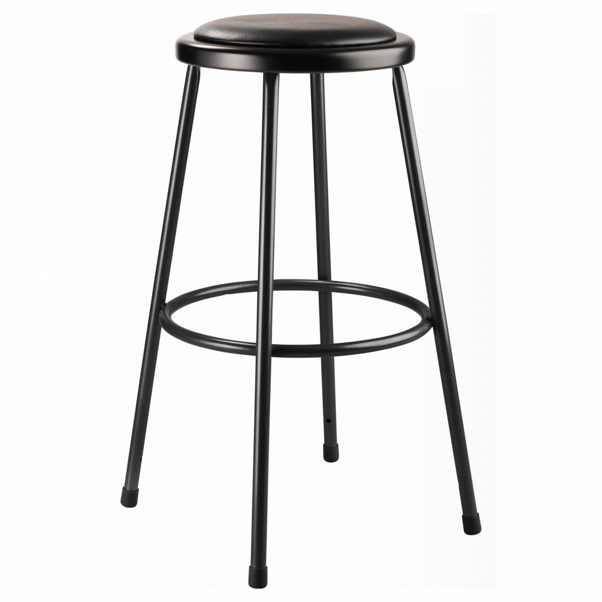 NATIONAL PUBLIC SEATING, 30 in Overall Ht, 14 in Seat Wd, Black Vinyl ...