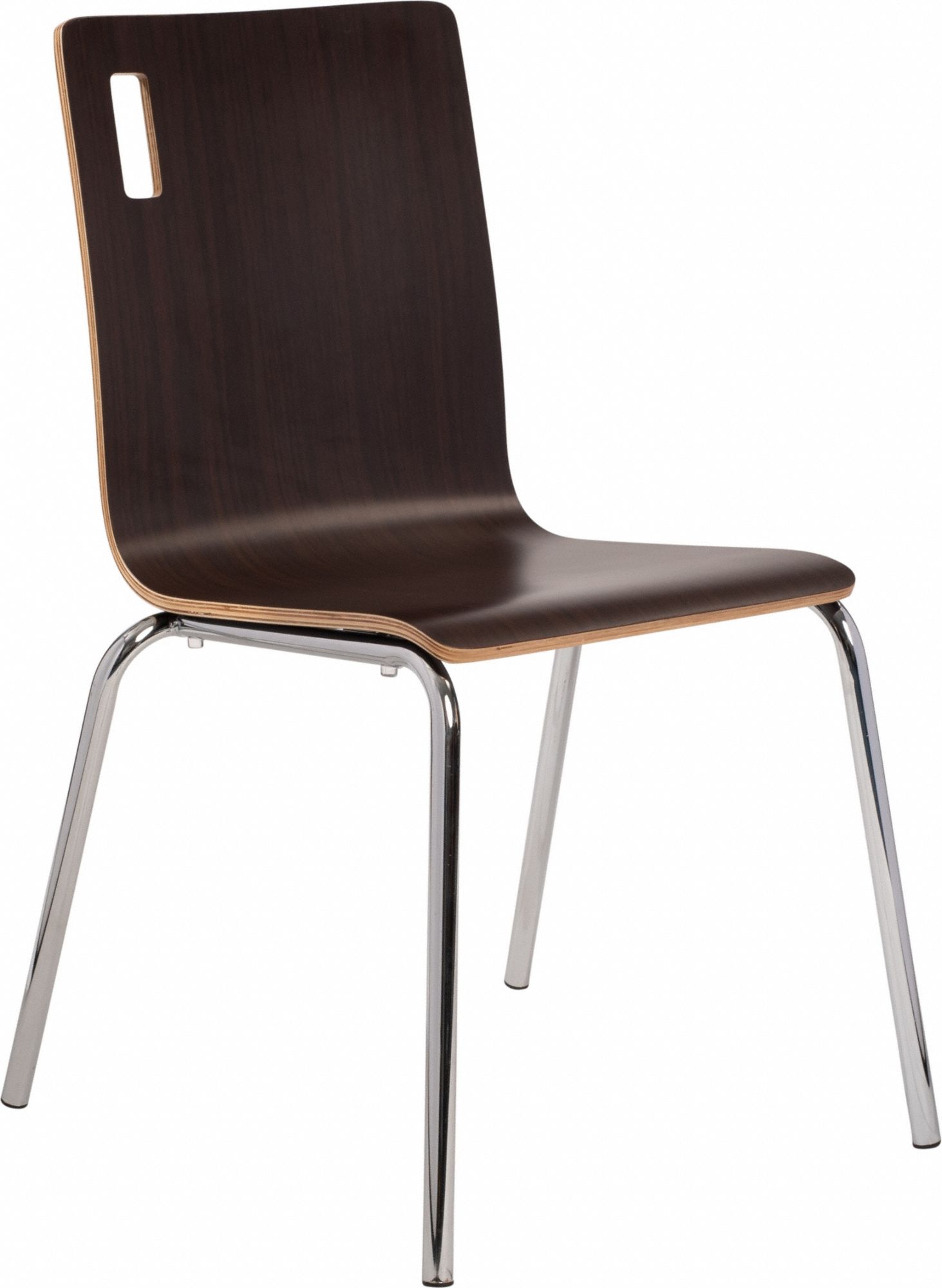 NATIONAL PUBLIC SEATING, Wood Seat, Steel Frame, Cafe/Bistro Chair ...
