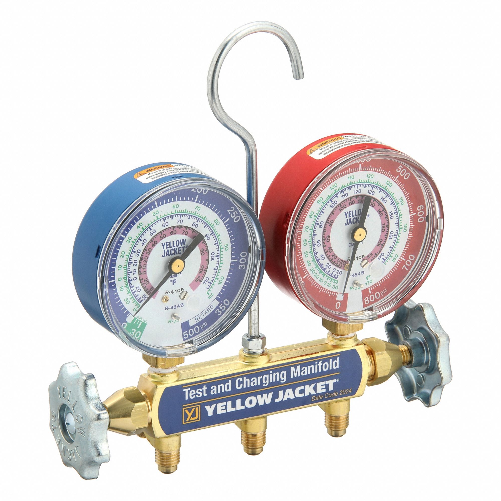 YELLOW JACKET, 2 Valves, 0 Hoses, Manifold Gauge - 809K03|42035 - Grainger