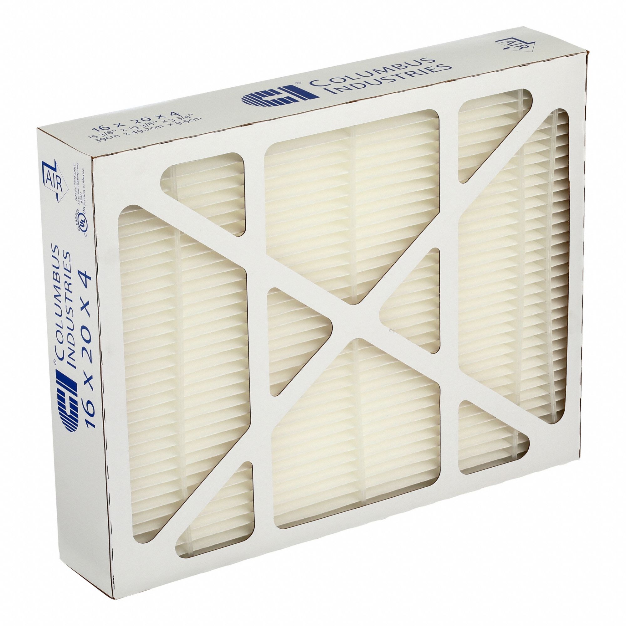 MICROSHIELD, 16x20x4 Nominal Filter Size, Synthetic, Mini-Pleat Air ...