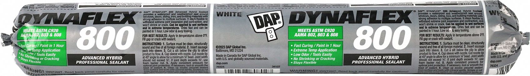 DAP, DYNAFLEX® 800, White, Hybrid Elastomeric Sealant - 812KK4 ...