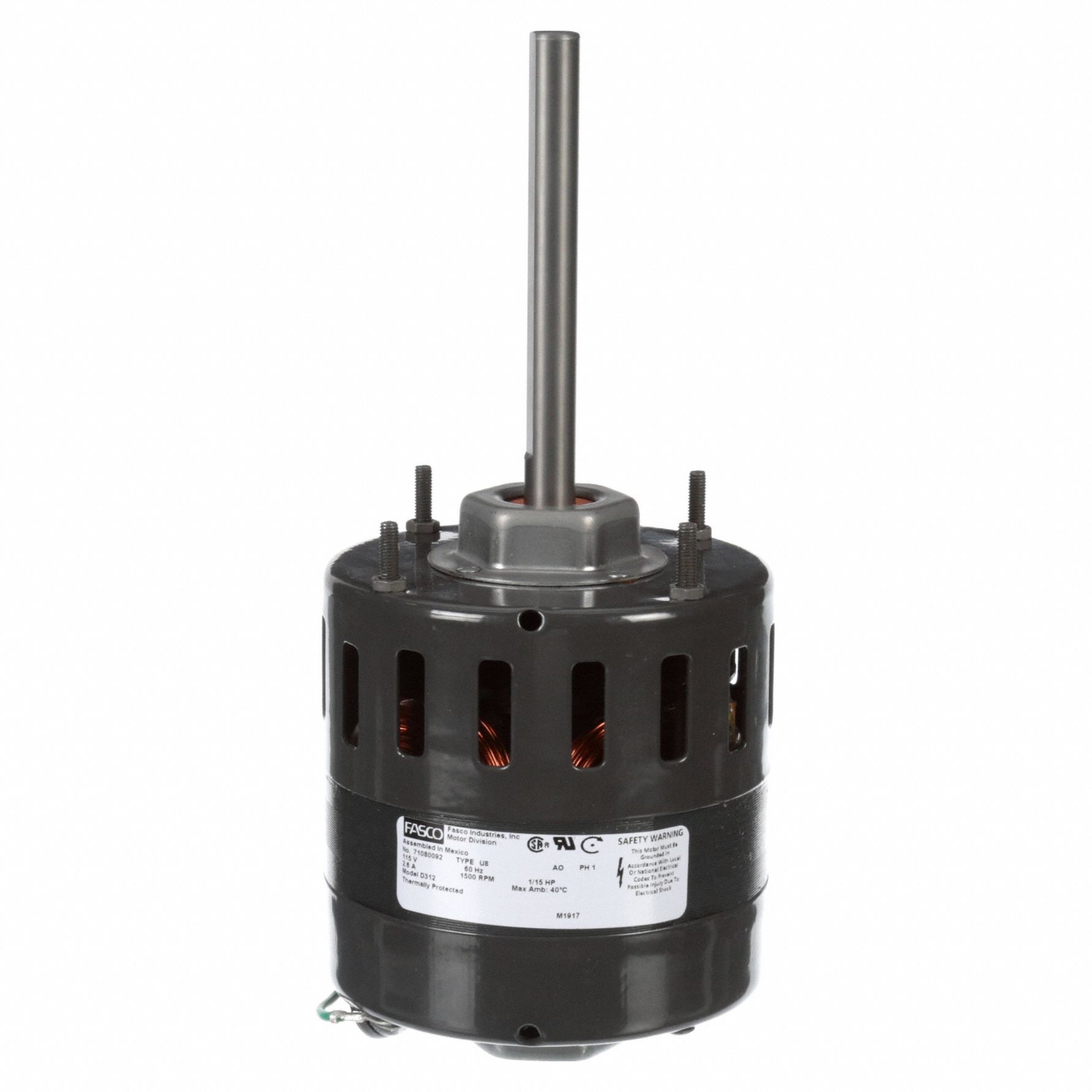 FASCO, Open Air-Over, 1/15 HP, Fan and Blower Motor - 813YC0|D312 ...
