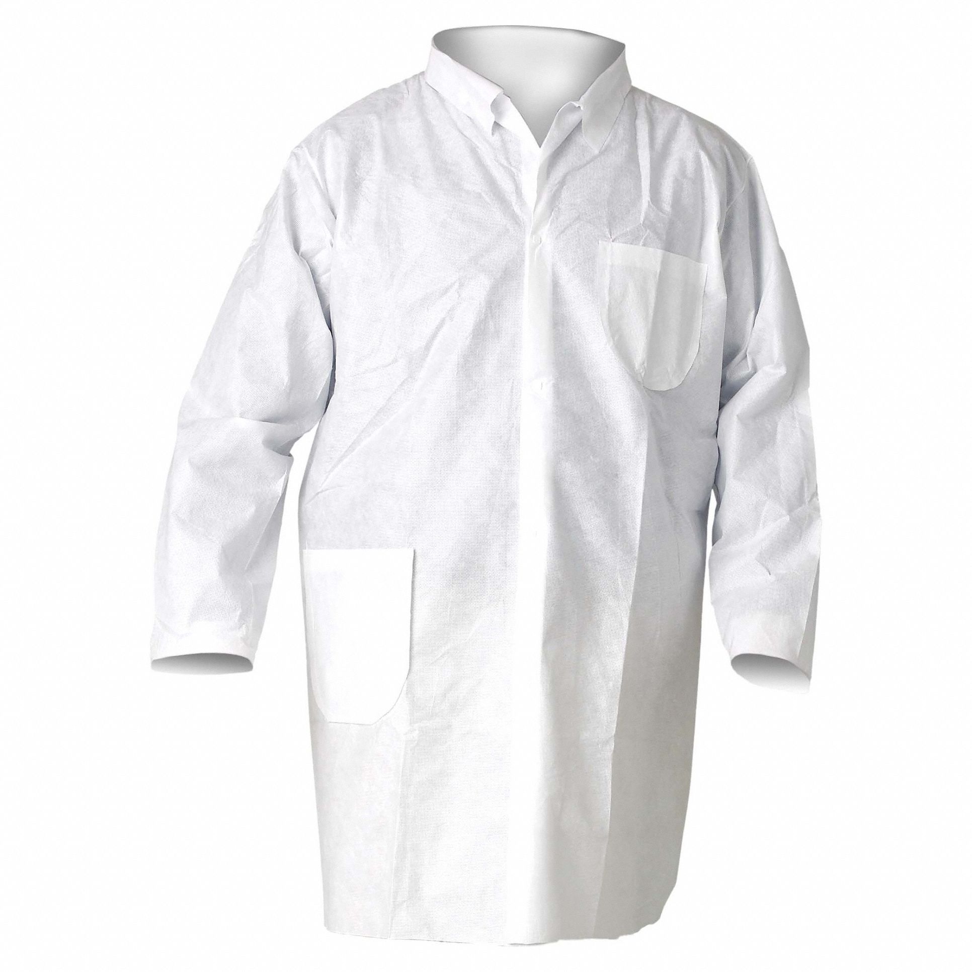 KLEENGUARD, Fabric, Zipper Closure, Breathable Lab Coat - 813YL5|30930 ...