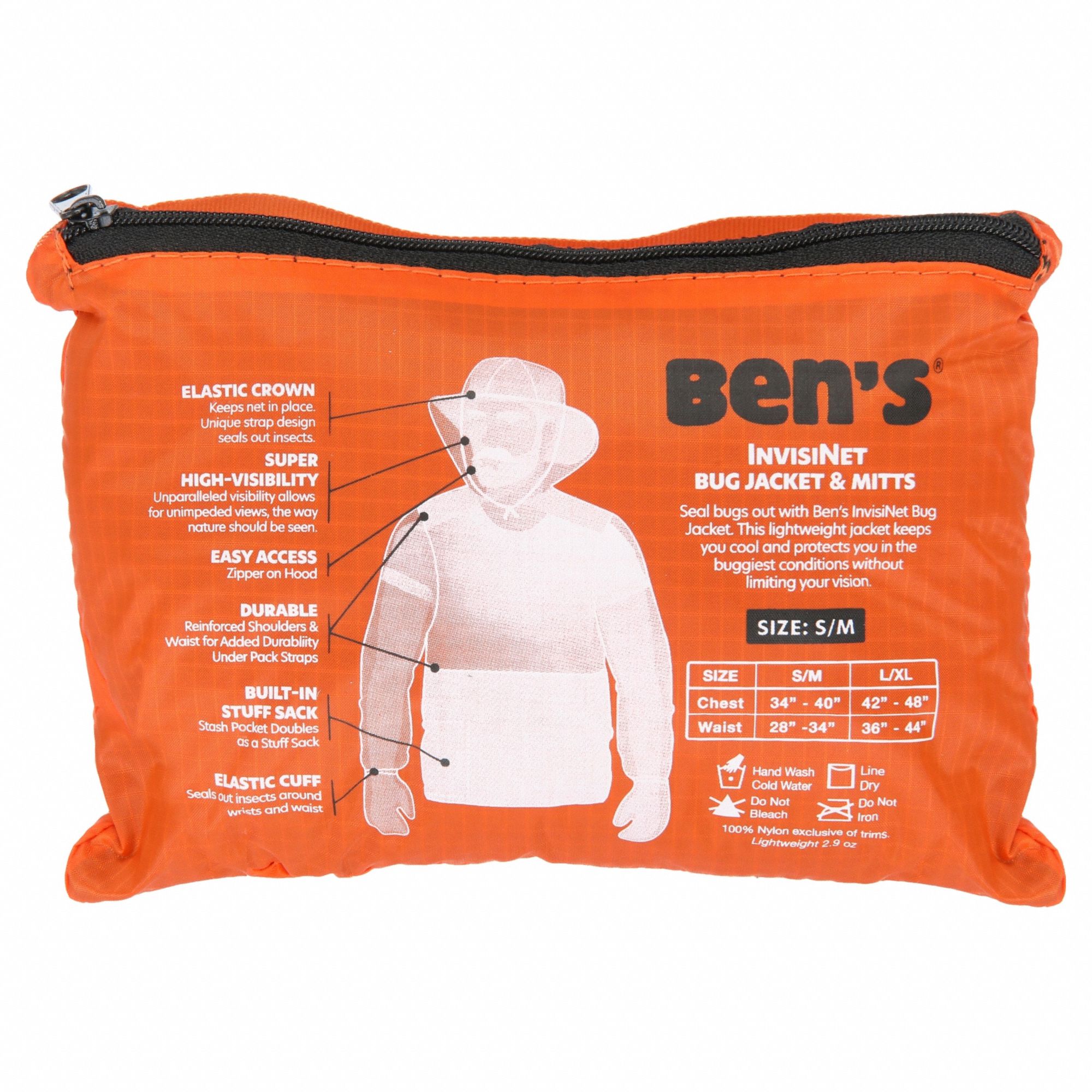 BEN'S, Prevents Swarming Insects, Nylon Mesh, Outdoor Head Net - 814M49 ...