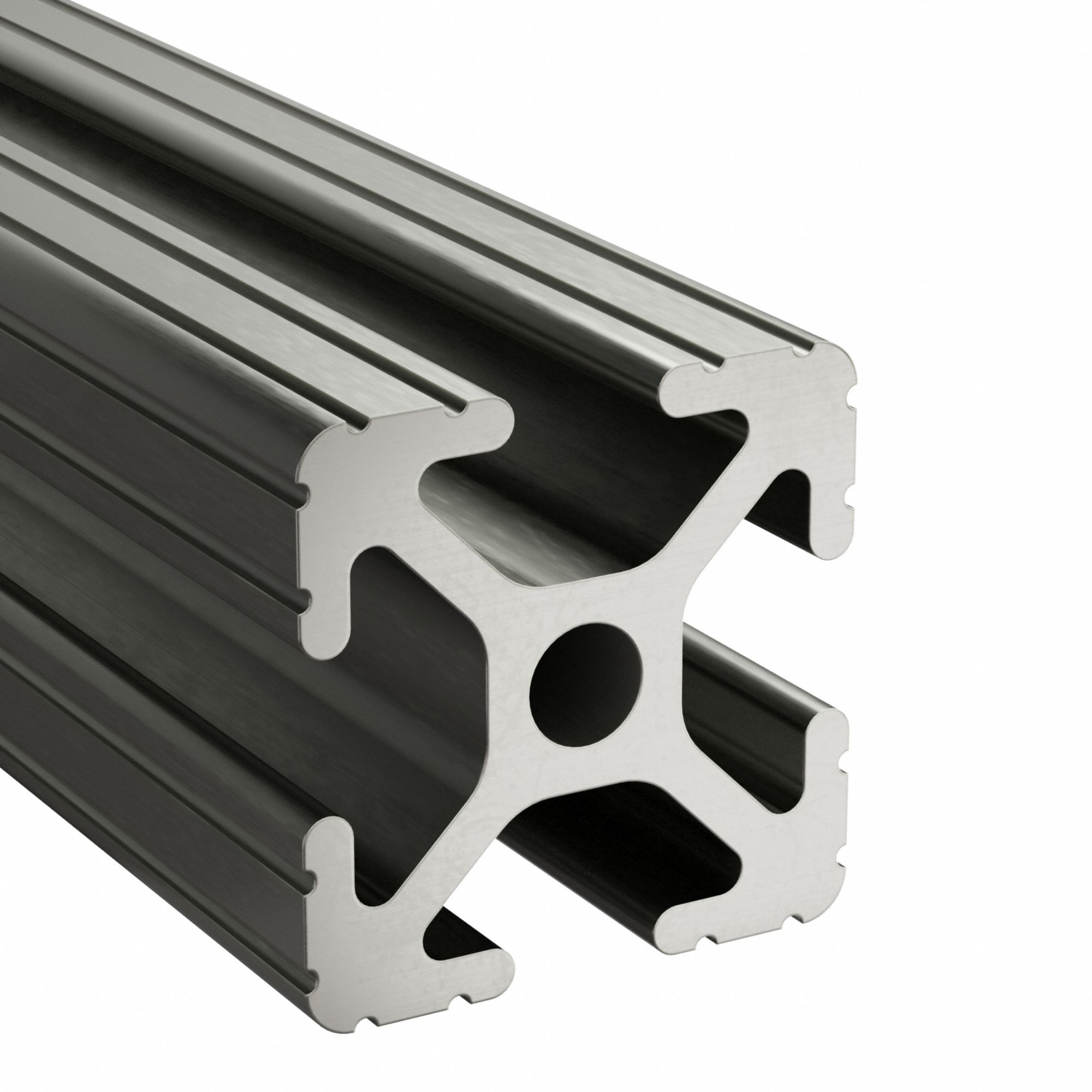 10 Series, 4 ft Nominal Lg, T-Slot Framing System - 815GF5|1010-BLACK ...