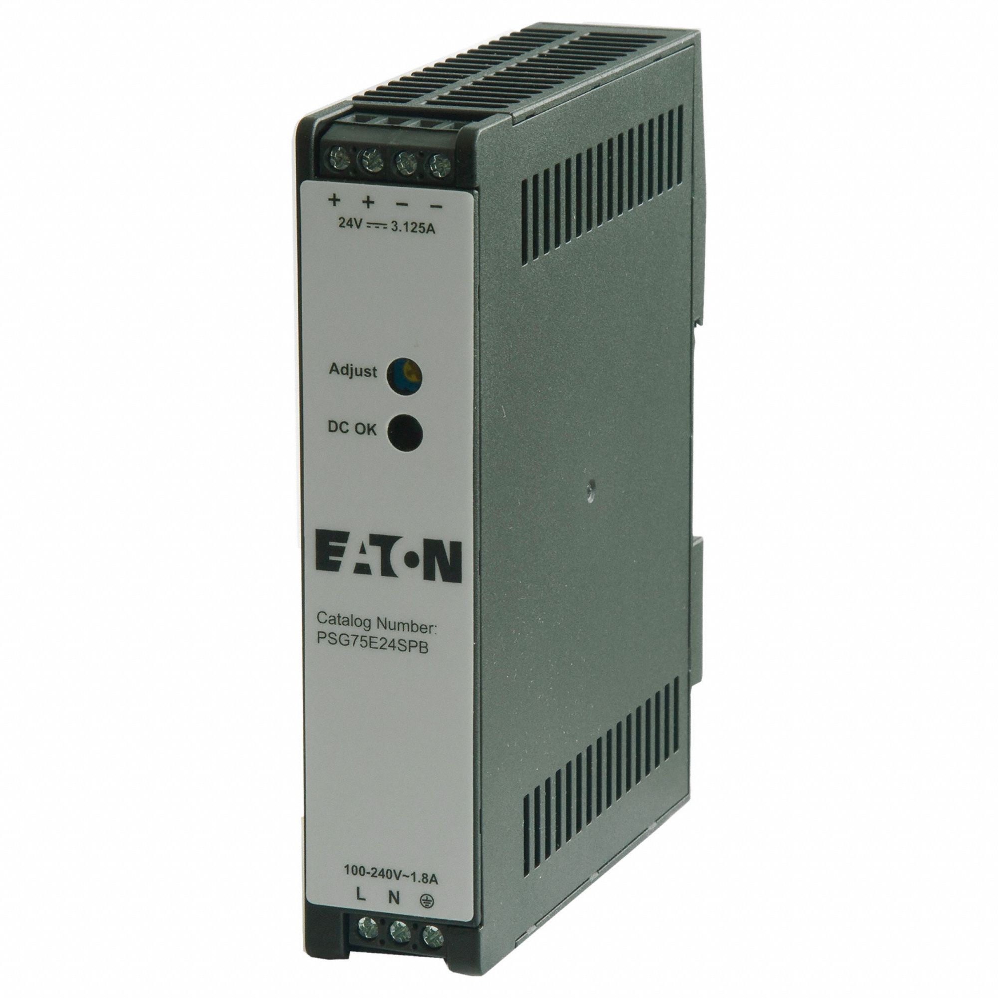 EATON, DIN Rail, 75 W Output Power - Rated, DC Power Supply - 818JN5 ...