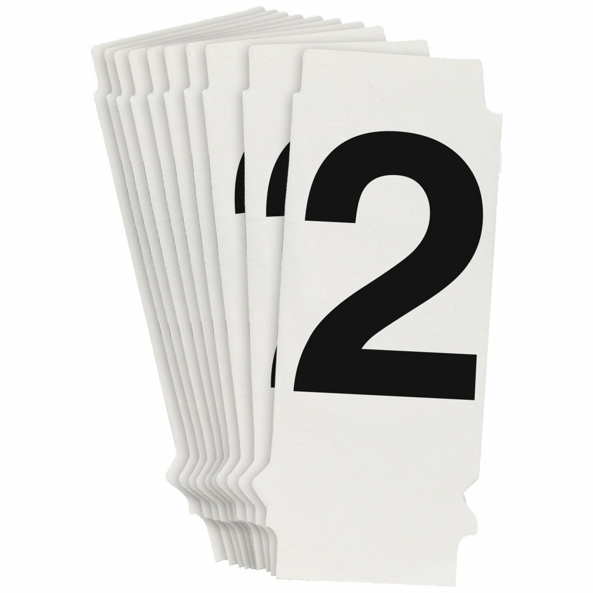 1 in Character Ht, Indoor/Outdoor, Number Label - 800P08|8200P-2 - Grainger