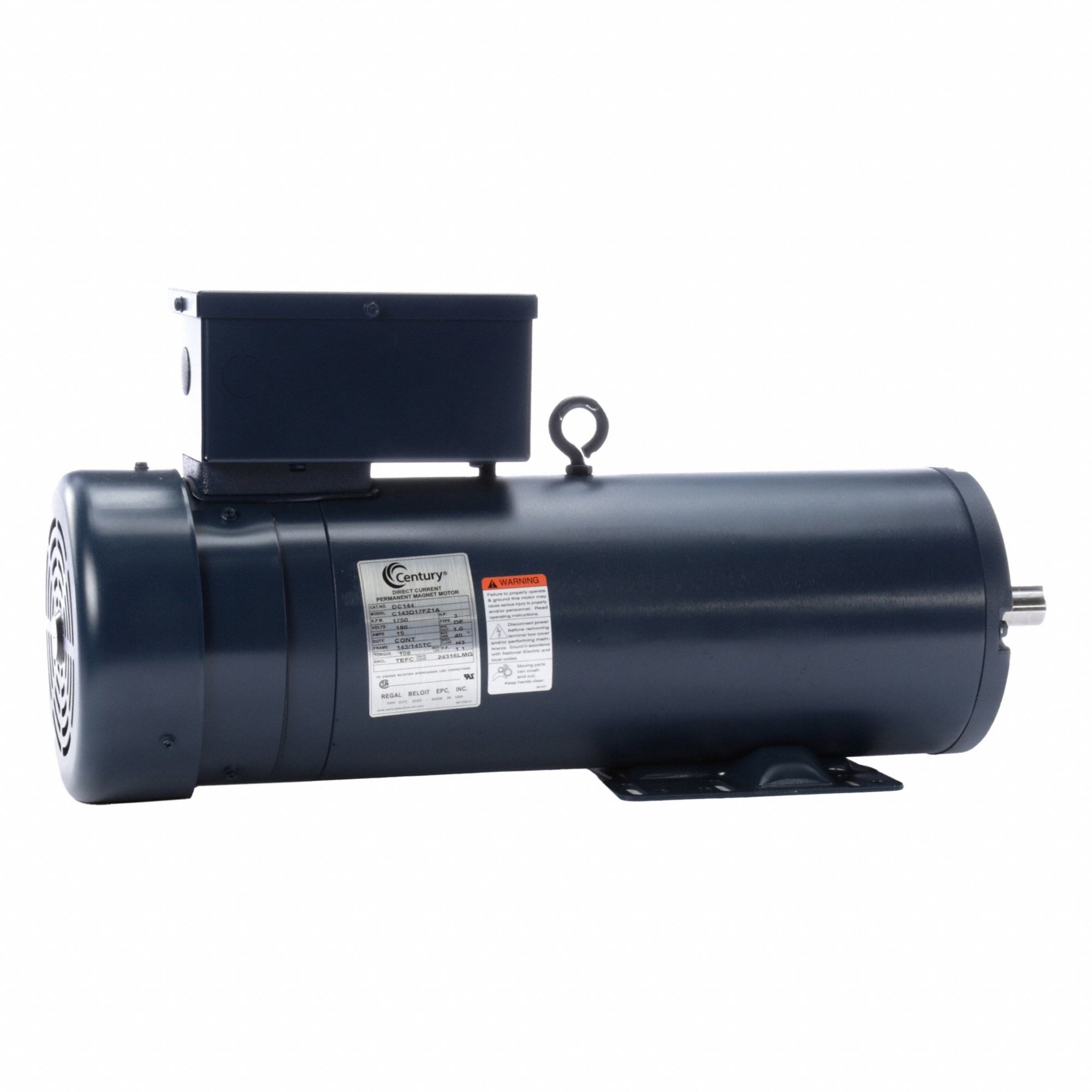 CENTURY, 3 HP, 1,750 Nameplate RPM, DC Permanent Magnet Motor - 820GW8 ...