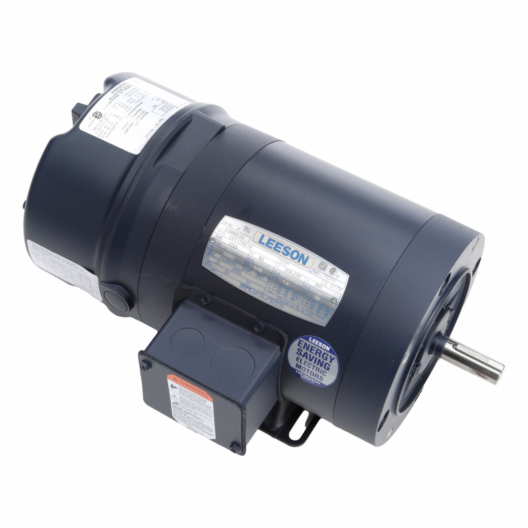 LEESON, Totally Enclosed Non-Ventilated, 1/3 hp Horsepower, Brake Motor ...