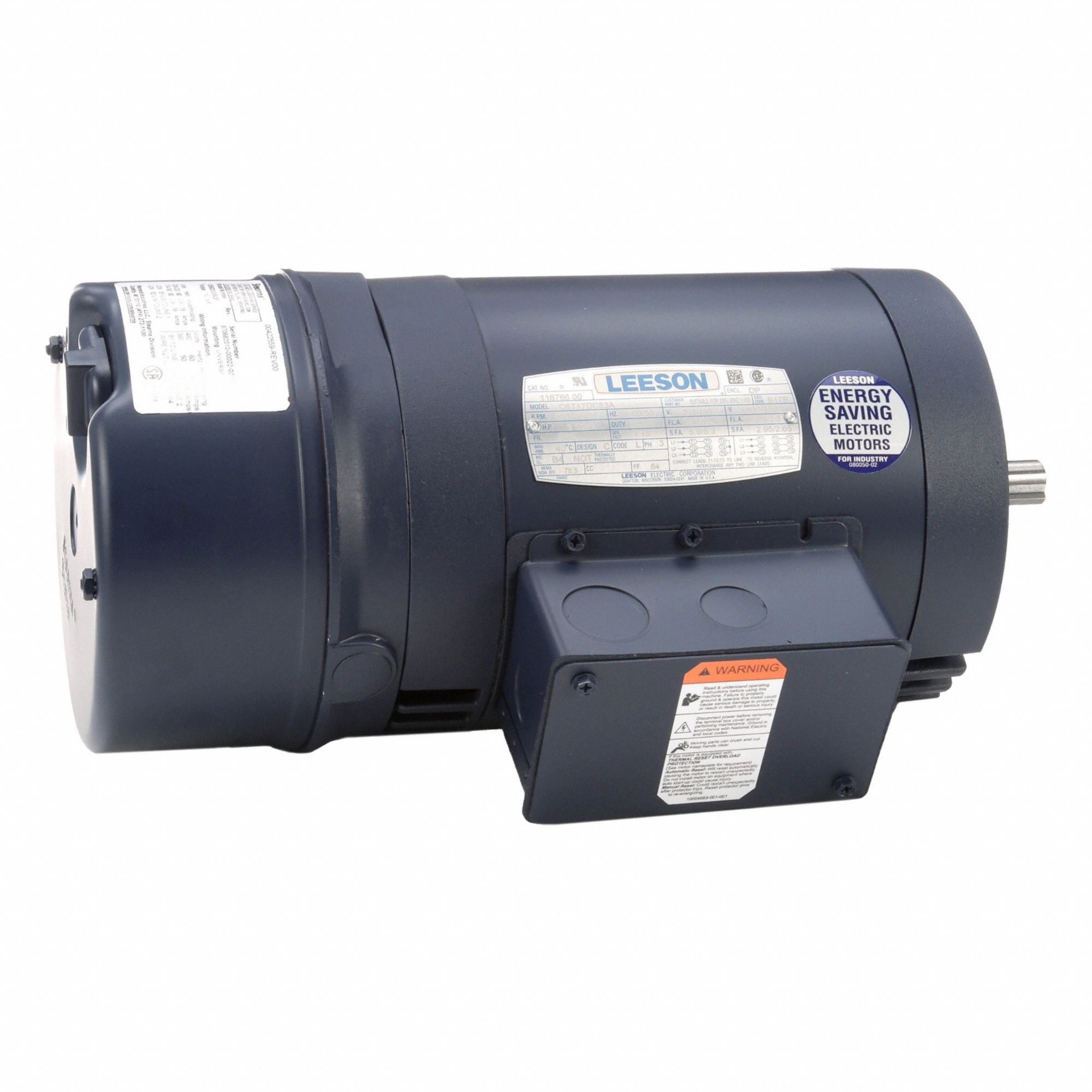 LEESON, Open Drip Proof, 1 1/2 hp Horsepower, Brake Motor - 820GZ0 ...