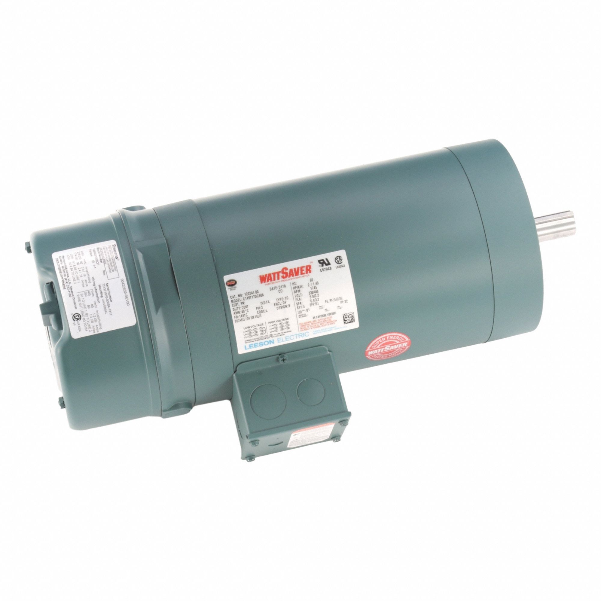 LEESON, Open Drip Proof, 2 hp Horsepower, Brake Motor - 820H05|122241. ...