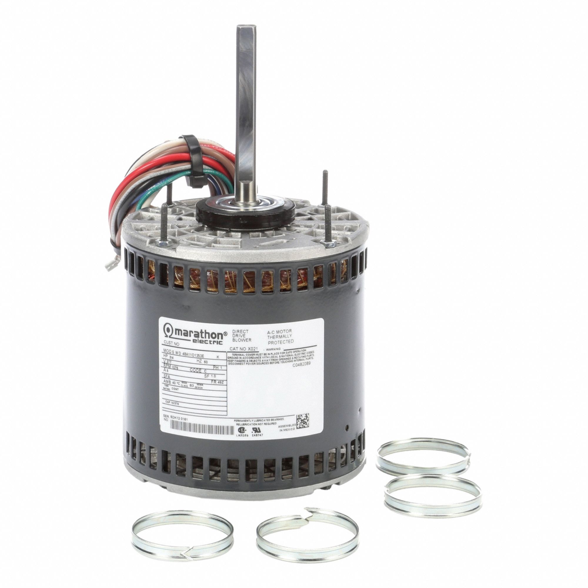 LEESON, 3 Speed, Open Air-Over, Direct Drive Blower Motor - 820H36 ...