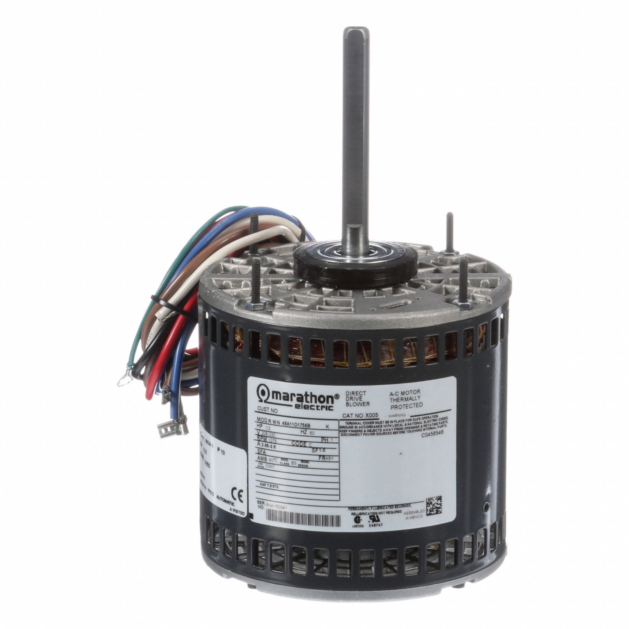 LEESON, 3 Speed, Open Air-Over, Direct Drive Blower Motor - 820H38 ...