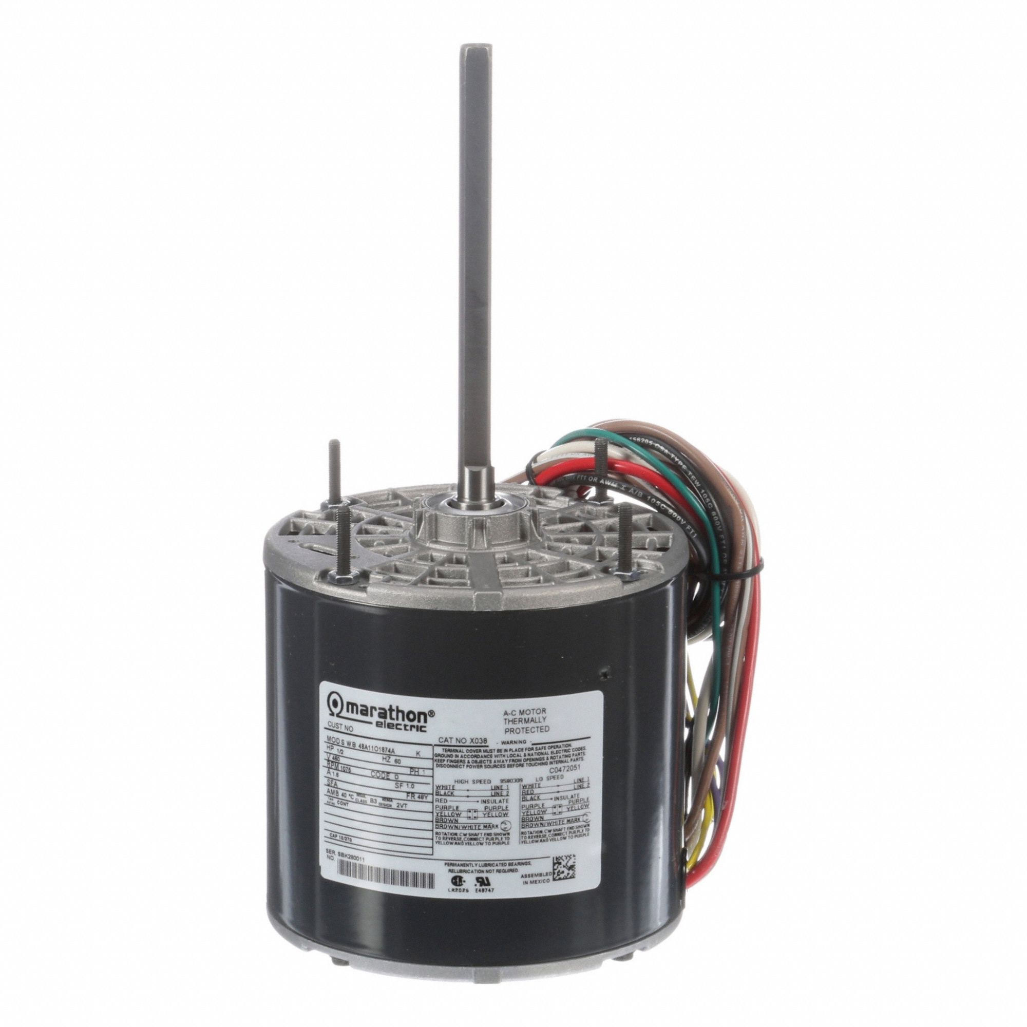 LEESON, 2 Speed, Open Air-Over, Direct Drive Blower Motor - 820H41 ...