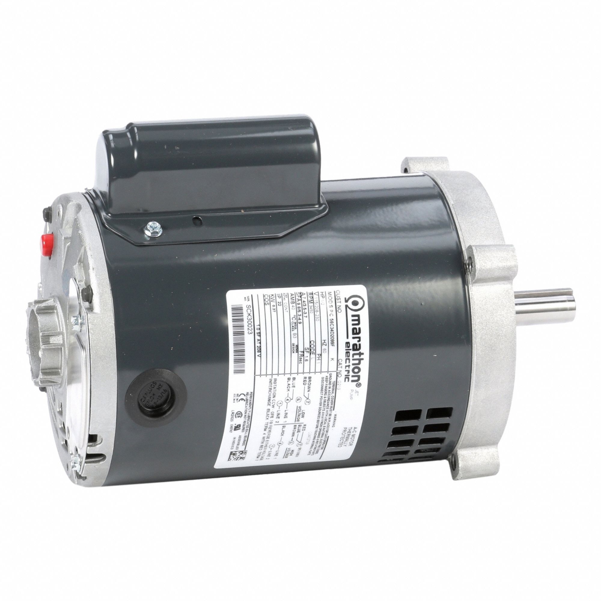 LEESON, C-Face, Capacitor-Start, Direct Drive Blower Motor - 820H76 ...