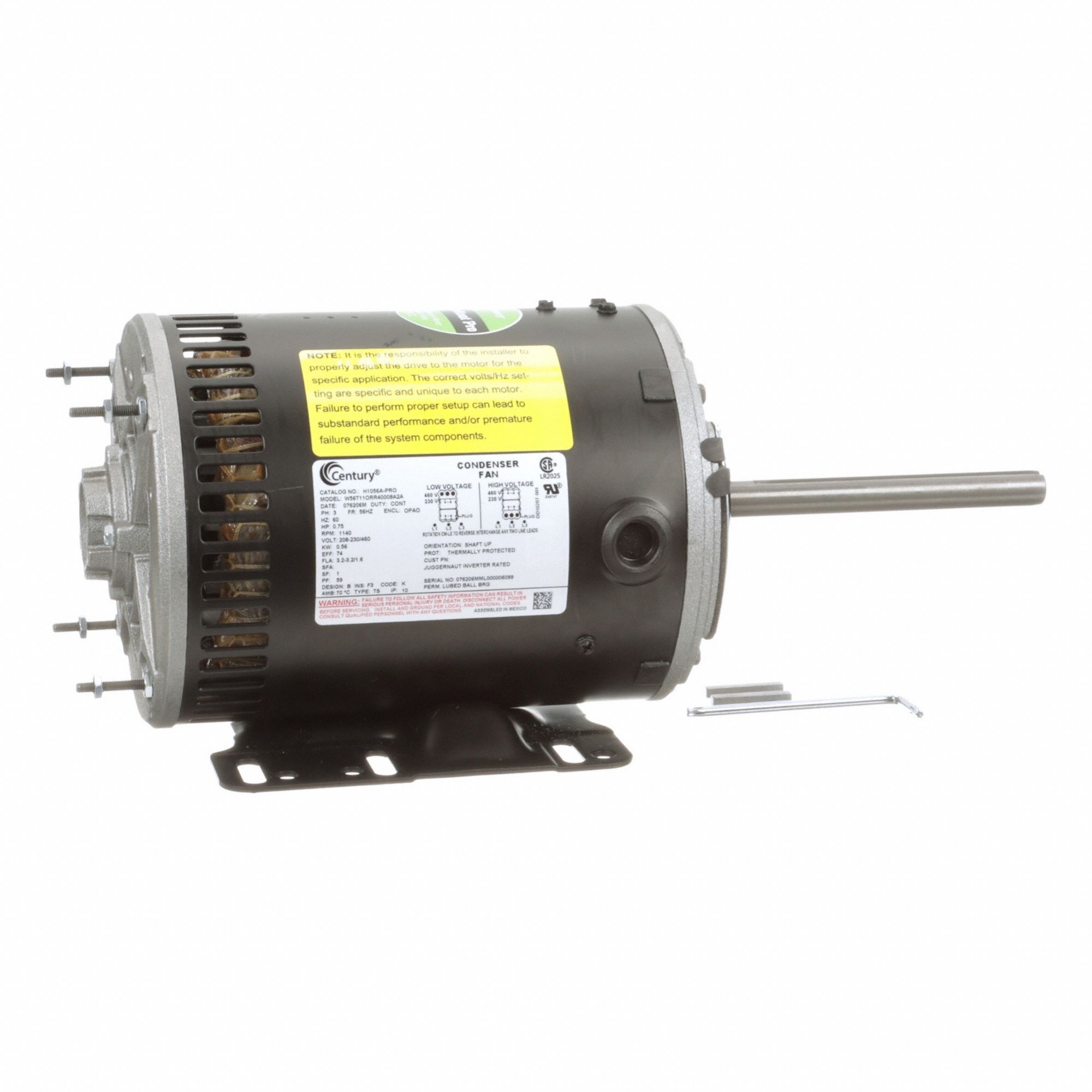 CENTURY, Lug Mount, Open Air Over, Condenser Fan Motor - 820H92 ...