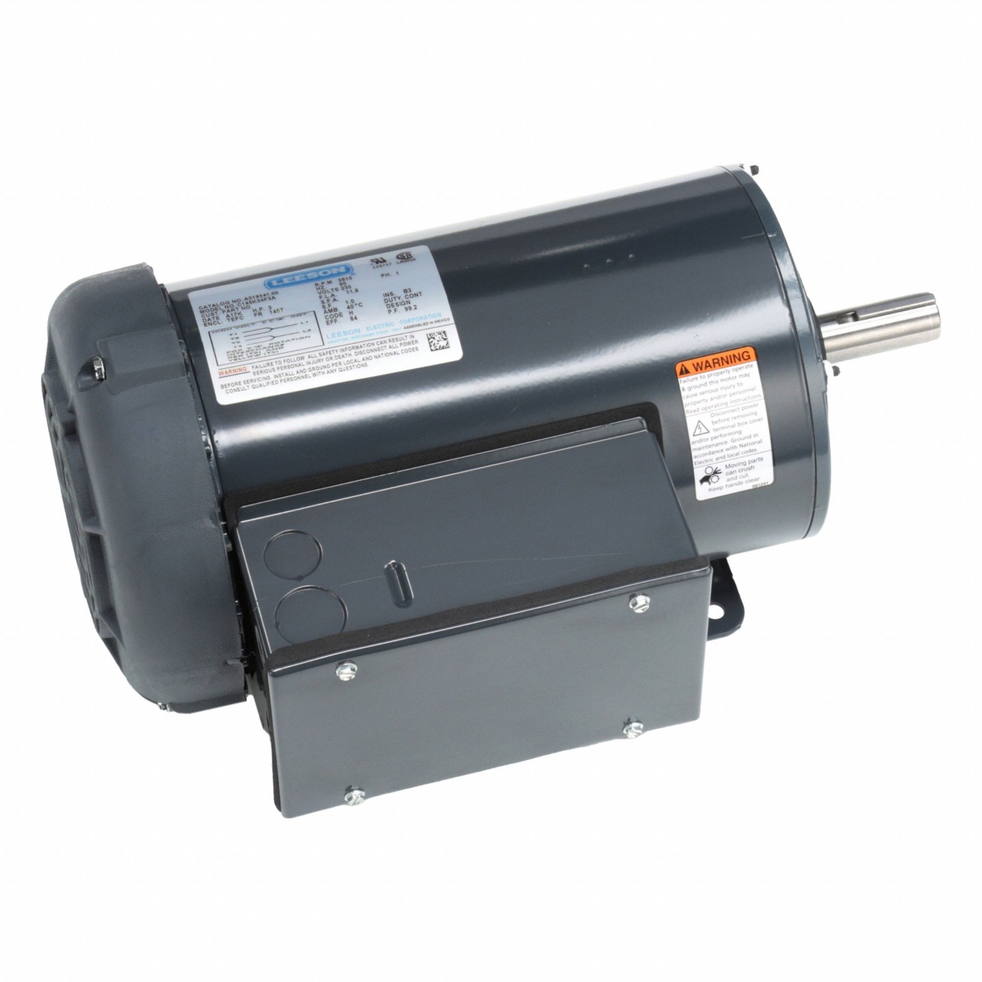 LEESON, Single Phase, 3 hp, General Purpose Motor - 820HE9|A019341.00 ...