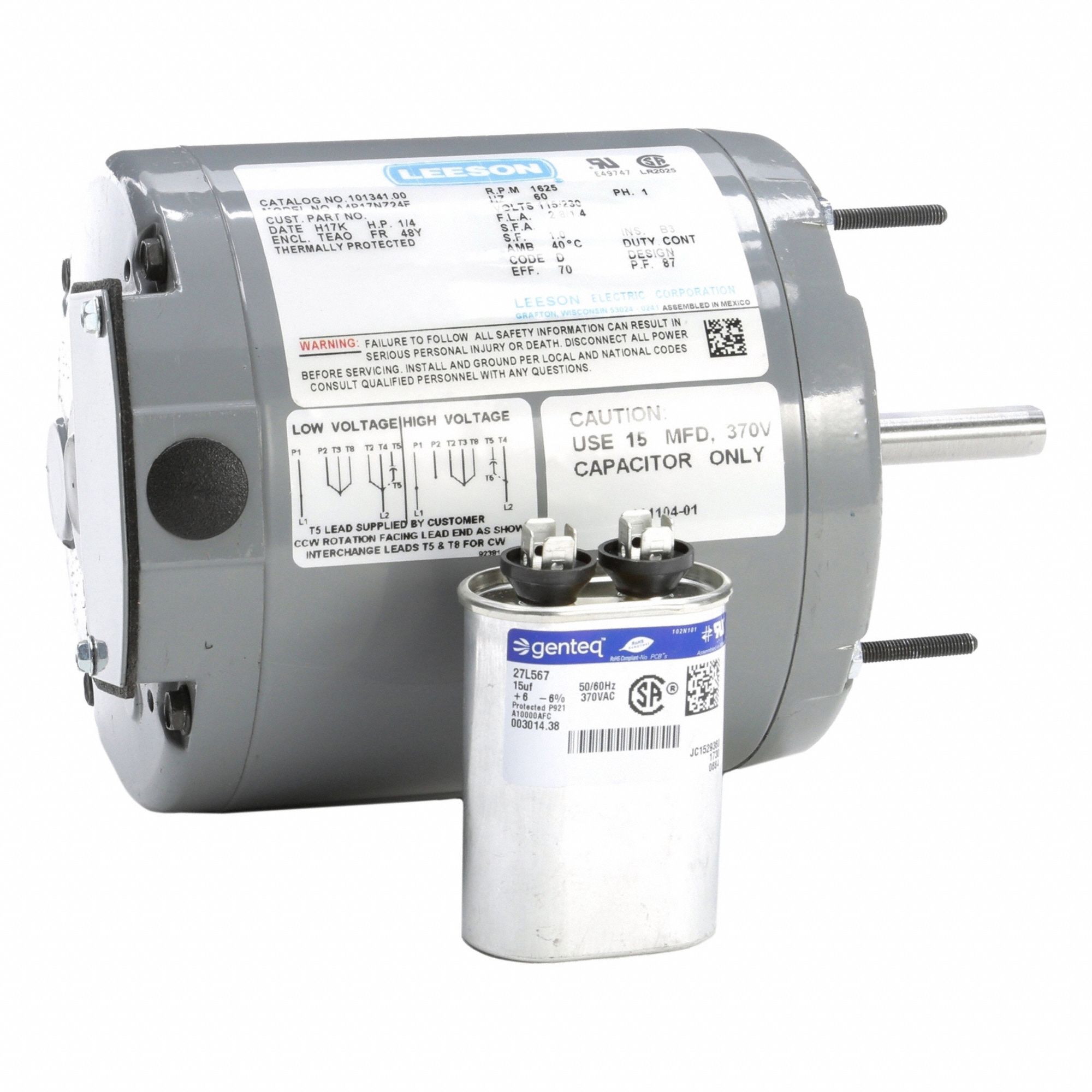 LEESON, Single Phase, C-Face, Farm Duty Motor - 820HH1|101341.00 - Grainger