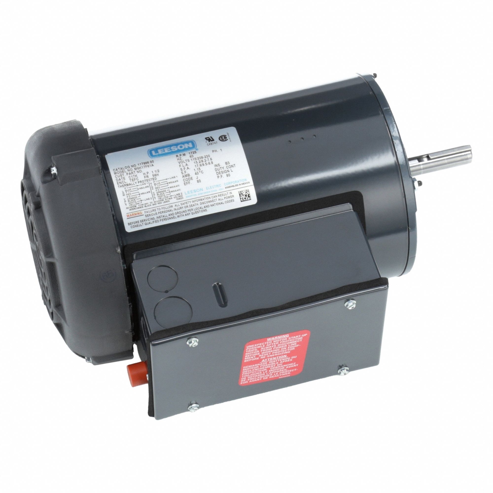 LEESON, Single Phase, Rigid Base, Farm Duty Motor - 820HJ4|117866.00 ...