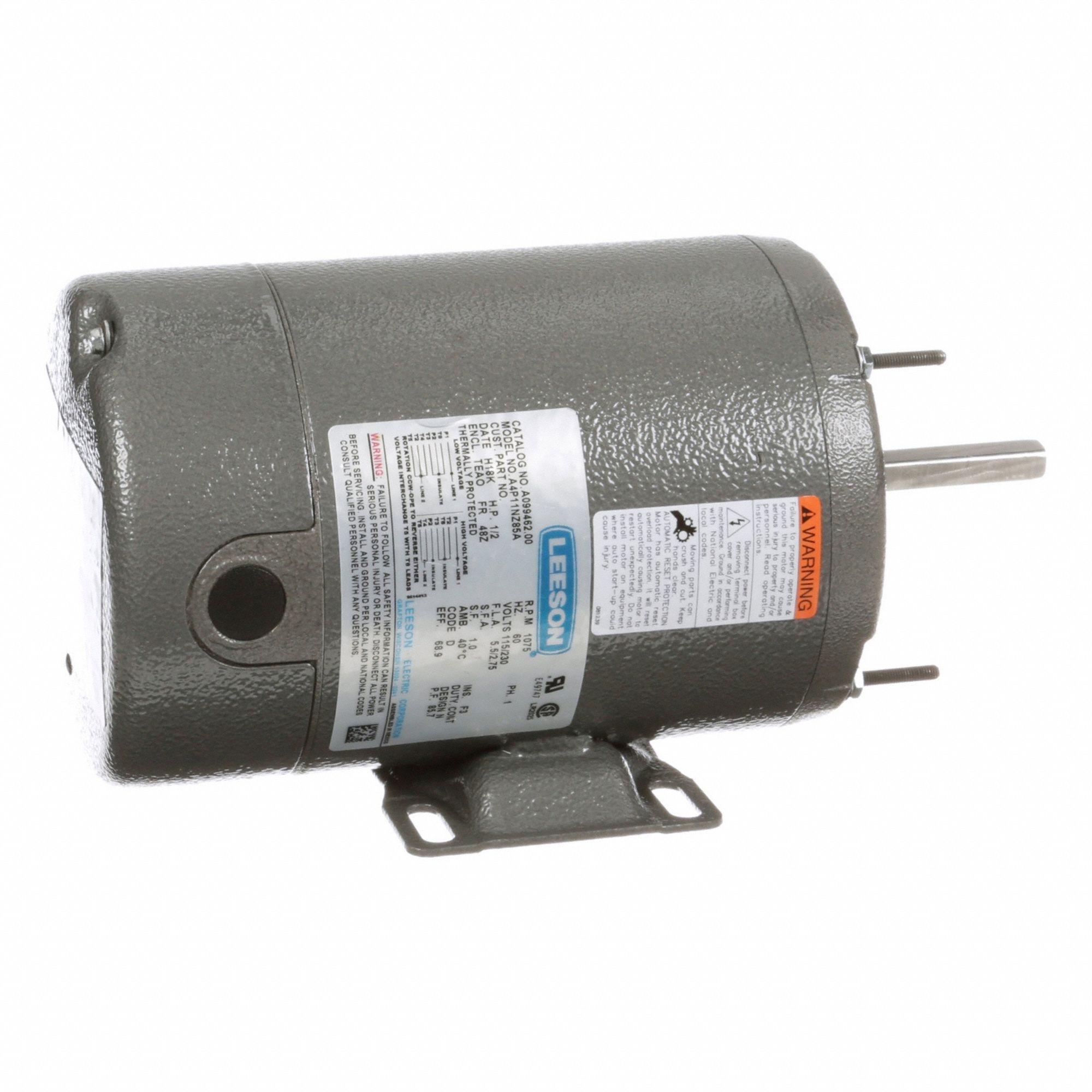 LEESON, 1/2, 1,075 Nameplate RPM, Farm Duty Motor - 820HK9|A099462.00 ...