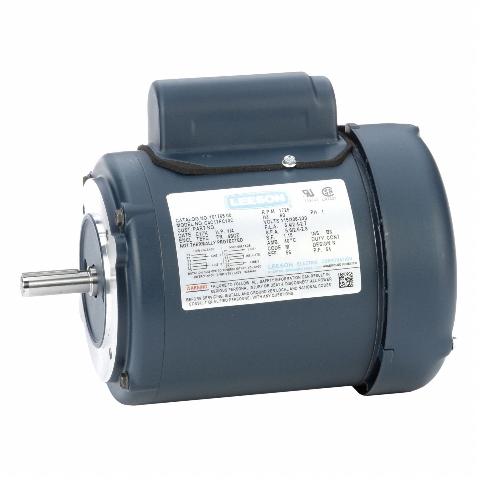 LEESON, Single Phase, 1/4 hp, General Purpose Motor - 820HN0|101765.00 ...