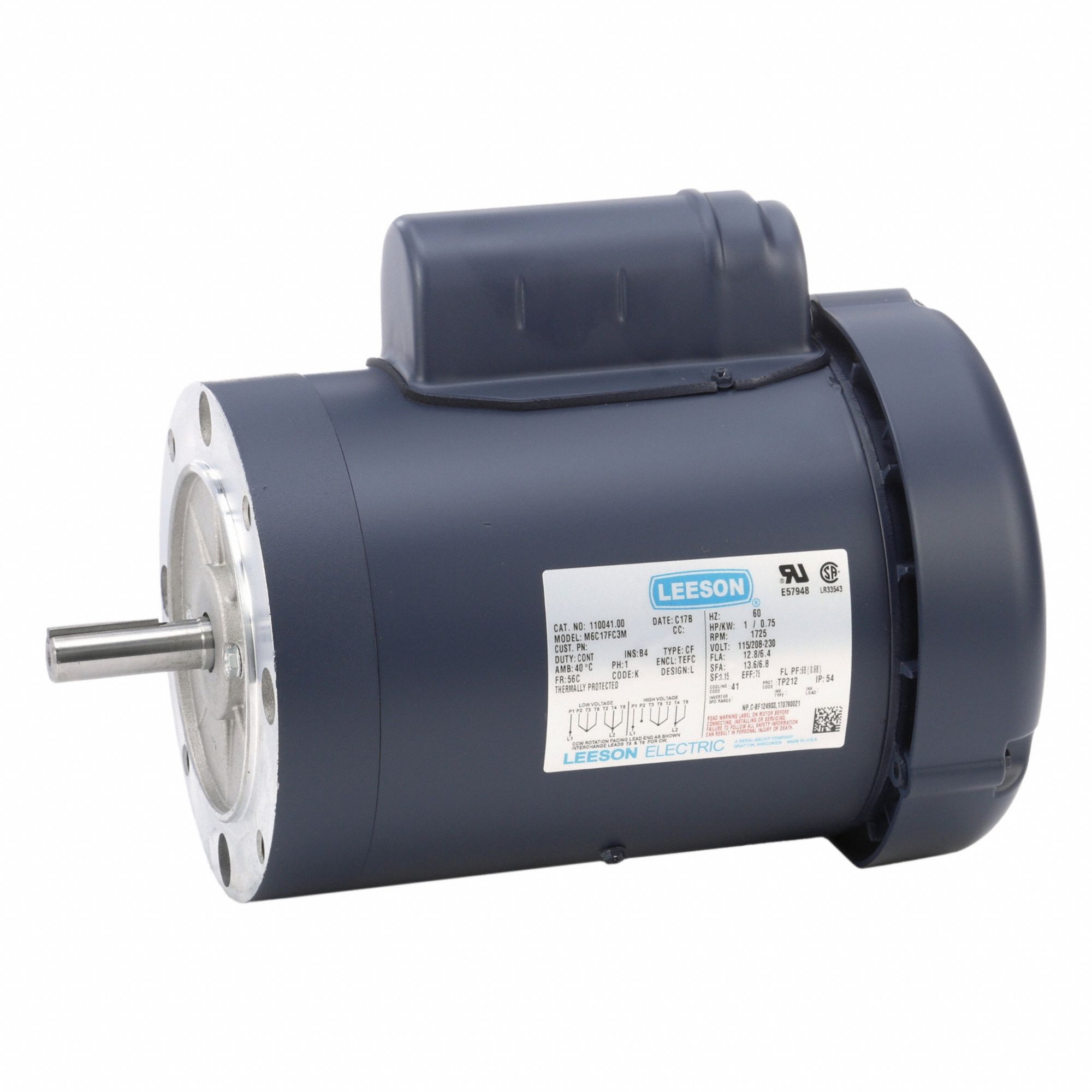 LEESON, Single Phase, 1 hp, General Purpose Motor - 820HP1|110041.00 ...