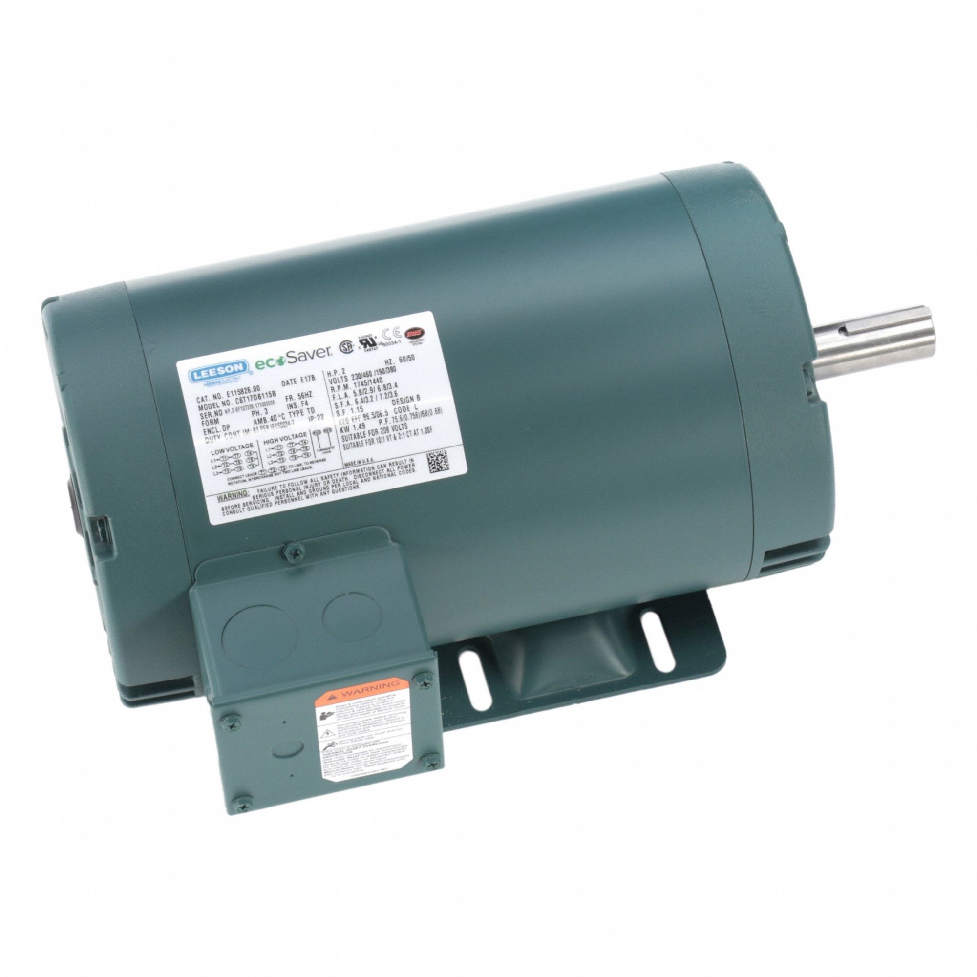 LEESON, Open Drip Proof, Rigid Base Mount, General Purpose Motor ...