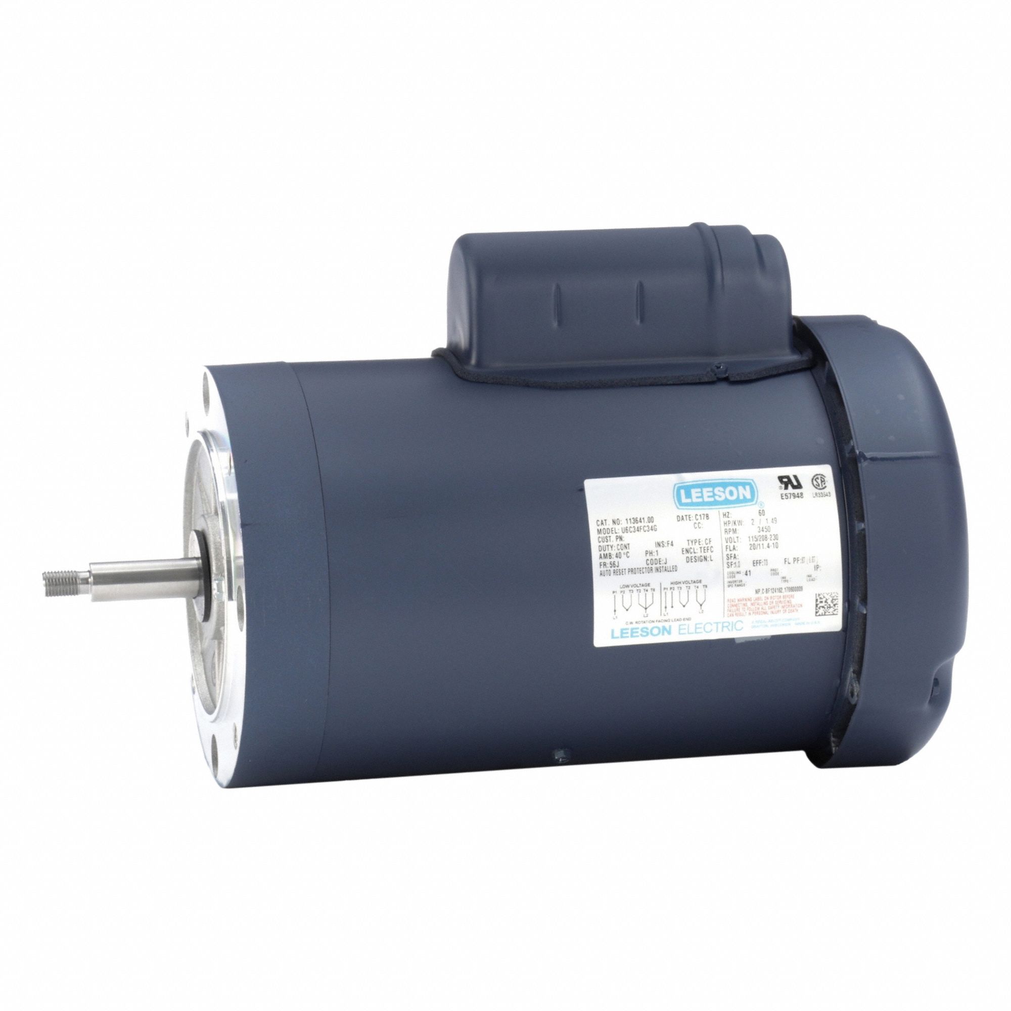 LEESON, 2 HP, 1 Motor Service Factor, Pool and Spa Pump Motor - 820J36 ...