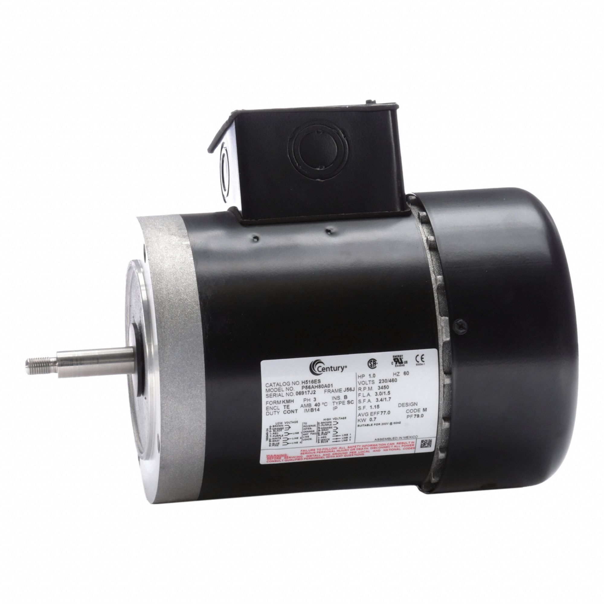 CENTURY, 1 HP, 1.15 Motor Service Factor, Pool and Spa Pump Motor ...