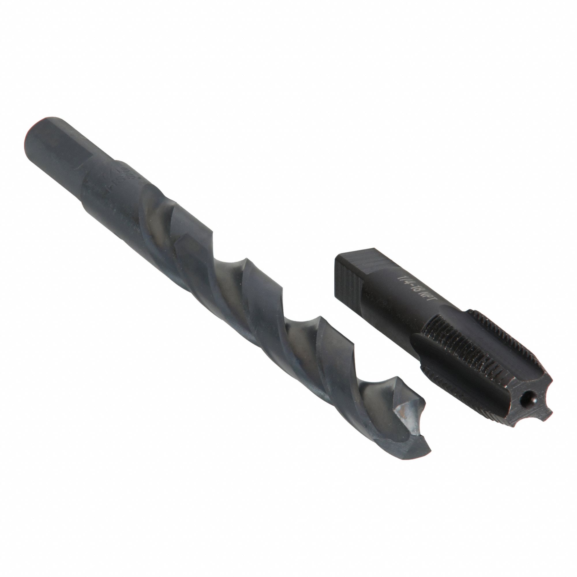 MILWAUKEE, 2 Pc, 1/4"-18 Tap, Plug Tap and Drill Bit - 820RW0|49-57 ...