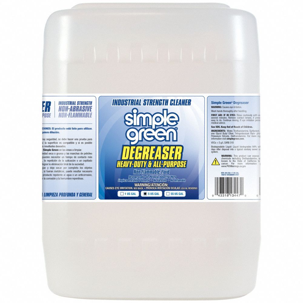 SIMPLE GREEN, Water Based, Bucket, Heavy-Duty Degreaser - 820RY2 ...