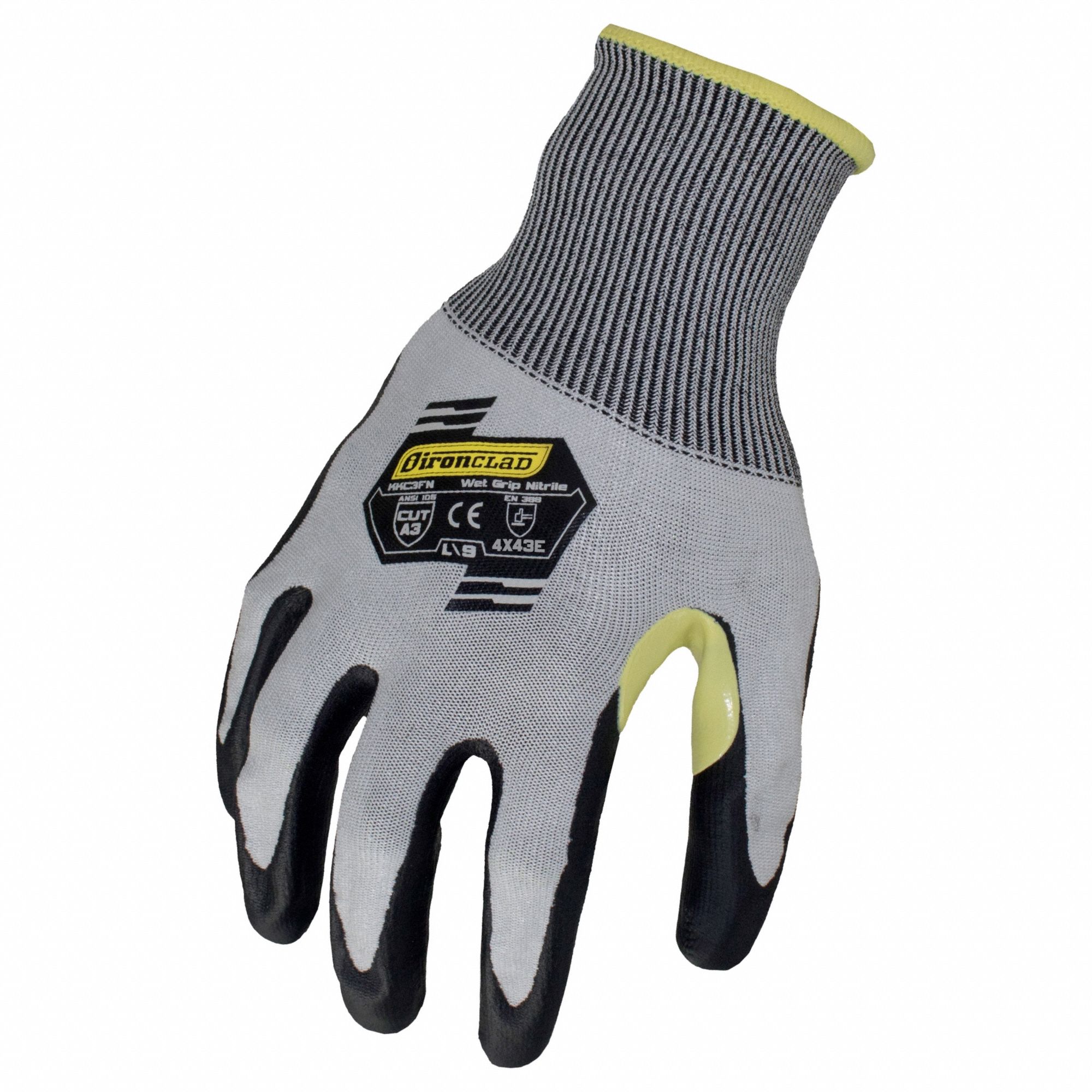 IRONCLAD, 3XL ( 12 ), ANSI Cut Level A3, Knit Gloves - 821KE0|KKC3FN-07 ...