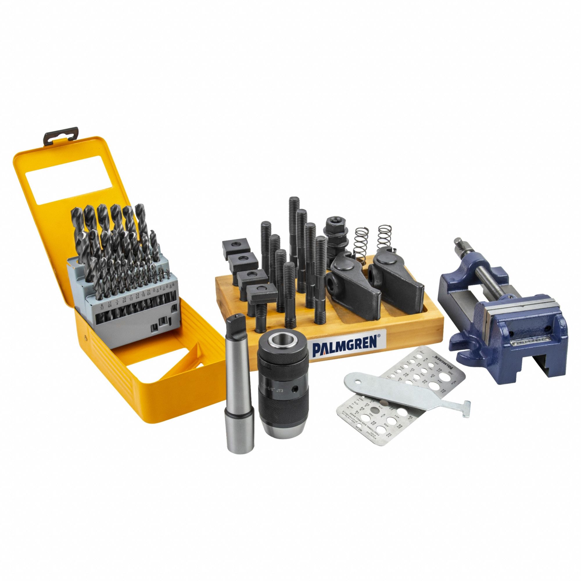 PALMGREN, For 1/2 in T-Slot, 1/2"-13 Stud, Drill Press Starter Kit ...