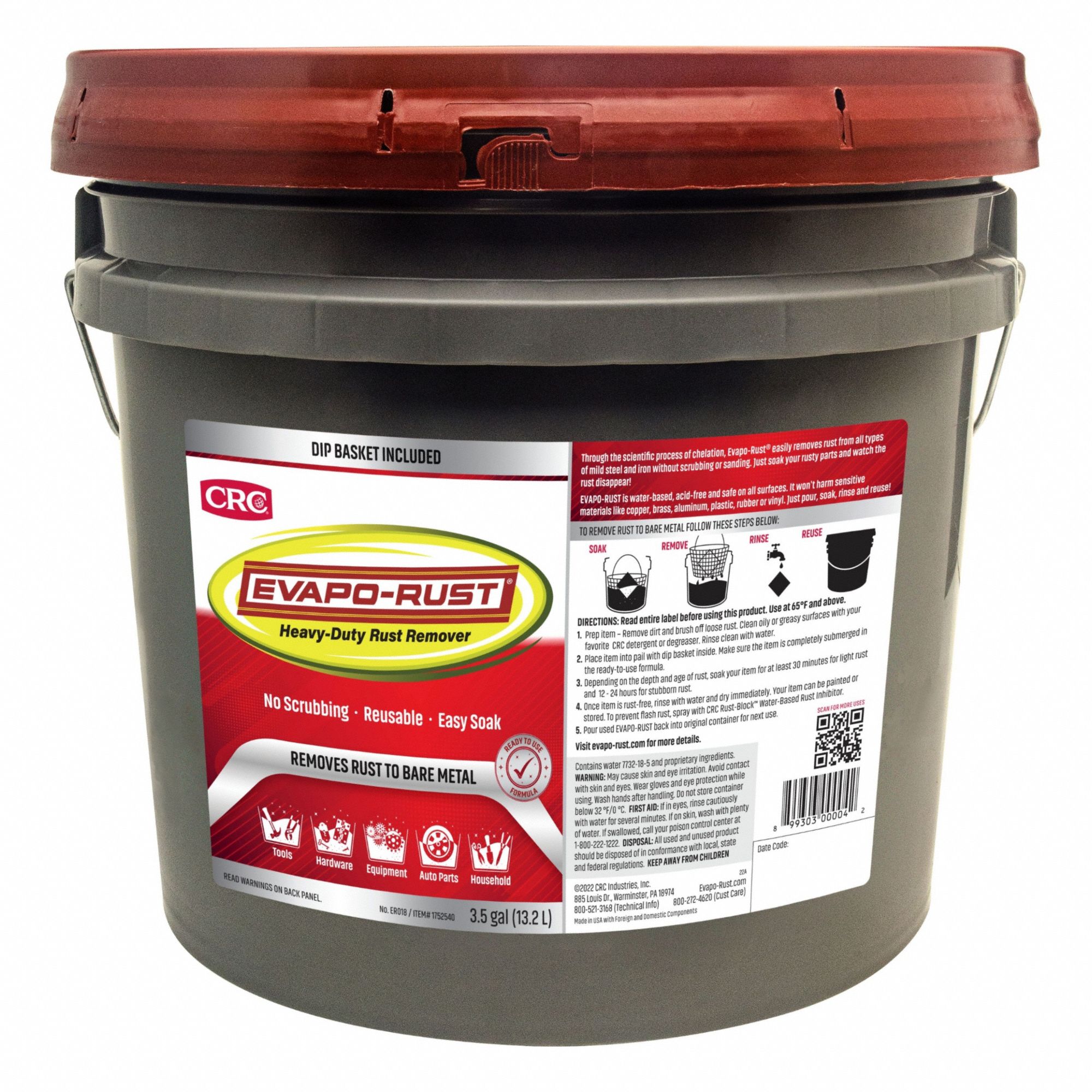 CRC, Bucket, 3.5 gal Container Size, Rust Remover - 826YK0|1752540 ...