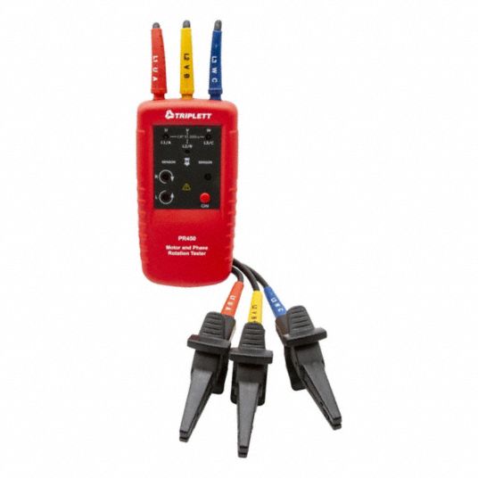TRIPLETT, LED Bulb, 40 to 600V AC, Phase/Motor Rotation Tester - 827X29 ...