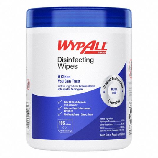WYPALL, Canister, 185 ct Container Size, Disinfecting Wipes - 830KL7 ...