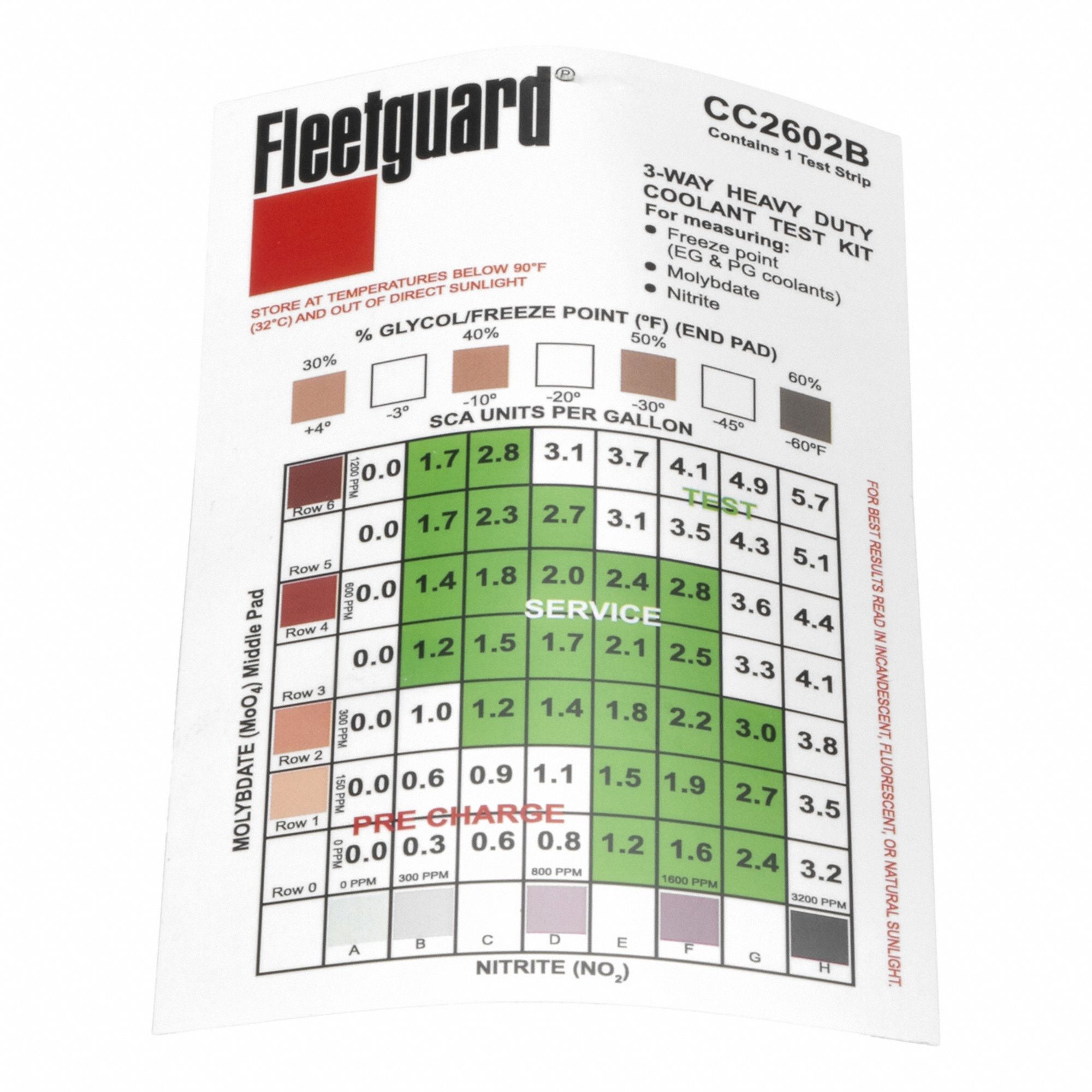 FLEETGUARD, Coolant System Test, Strip, Coolant Test Strips - 832G69 ...